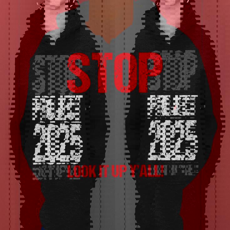 Stop Project 2025 Vintage Women Women Hoodie - Monsterry