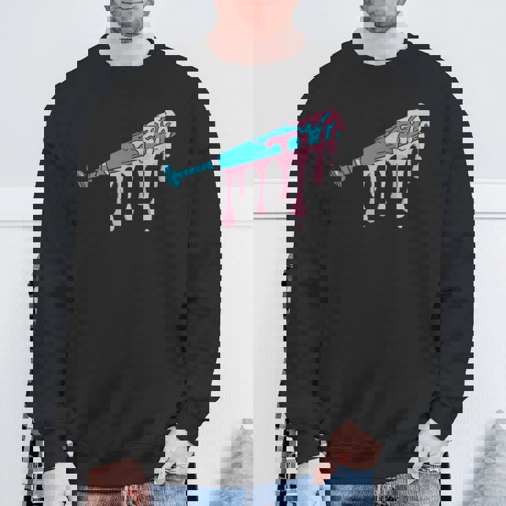 Baseball Bat Drip With Melting Ice Cream Trippy Drippy Fans Sweatshirt ...
