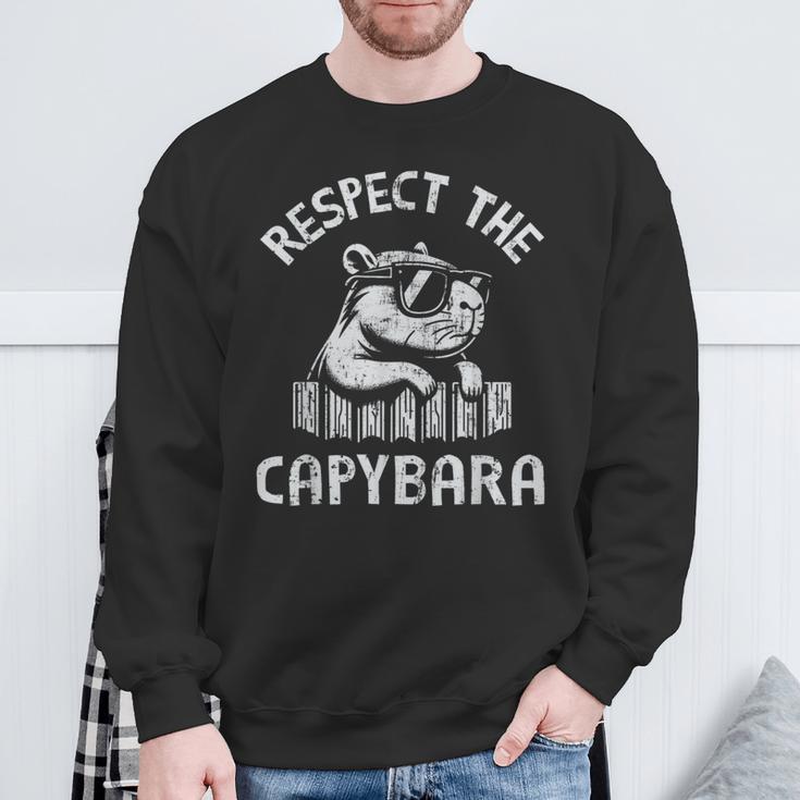 Divertido Capibara Meme Animal Zoo Retro Respeto El Capibara Camisa de ...