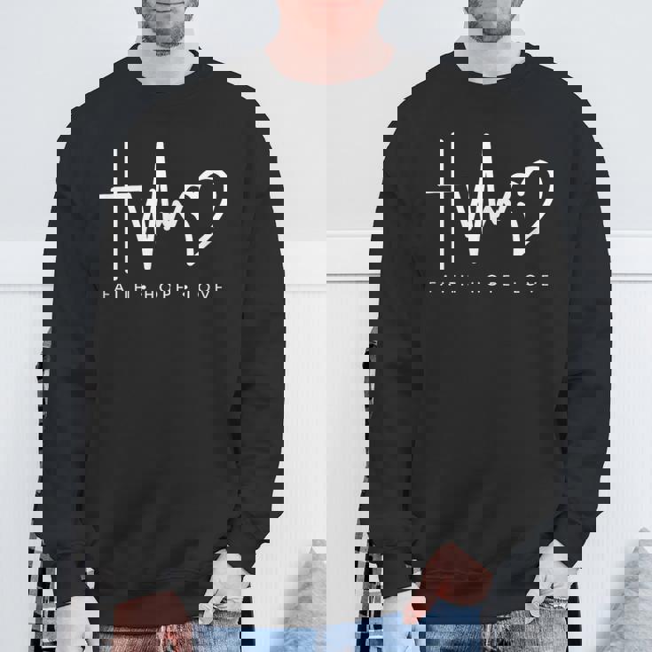 Fe Esperanza Amor Símbolo Cristiano Camisa de entrenamiento - Regaloses