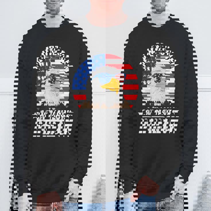 The Metric System Can't Measure Freedom Bald Eagle Usa Flag Sweatshirt ...