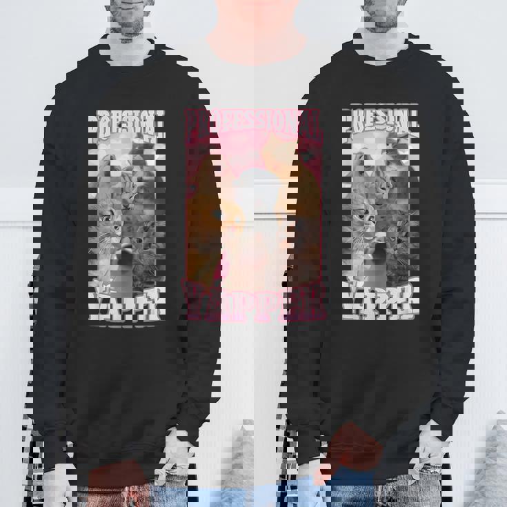 Professional Yapper Cat Meme Goofy Ahh Ironic Cat Sweatshirt - Thegiftio