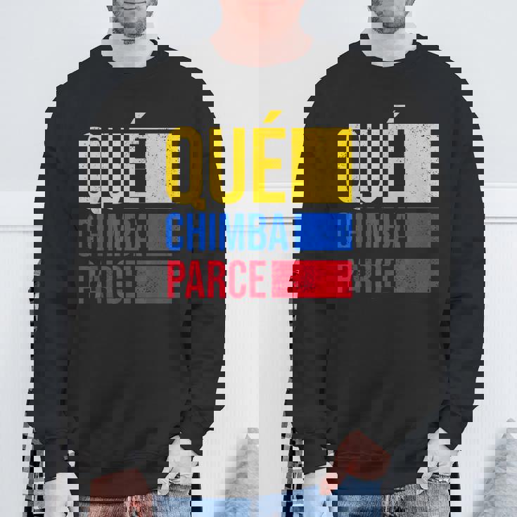 Qué Chimba Parce Colombia Flag Retro Vintage Colombian Slang Sweatshirt ...
