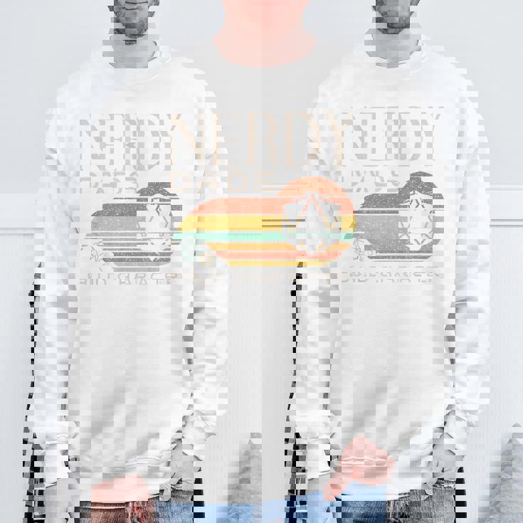 Nerdy Dads Build Character Rpg Gaming D20 Dice Gamer Sweatshirt | Mazezy