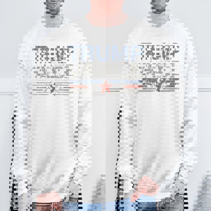 Trump Jd Vance 2024 Retro Stripe And Star Sweatshirt - Monsterry