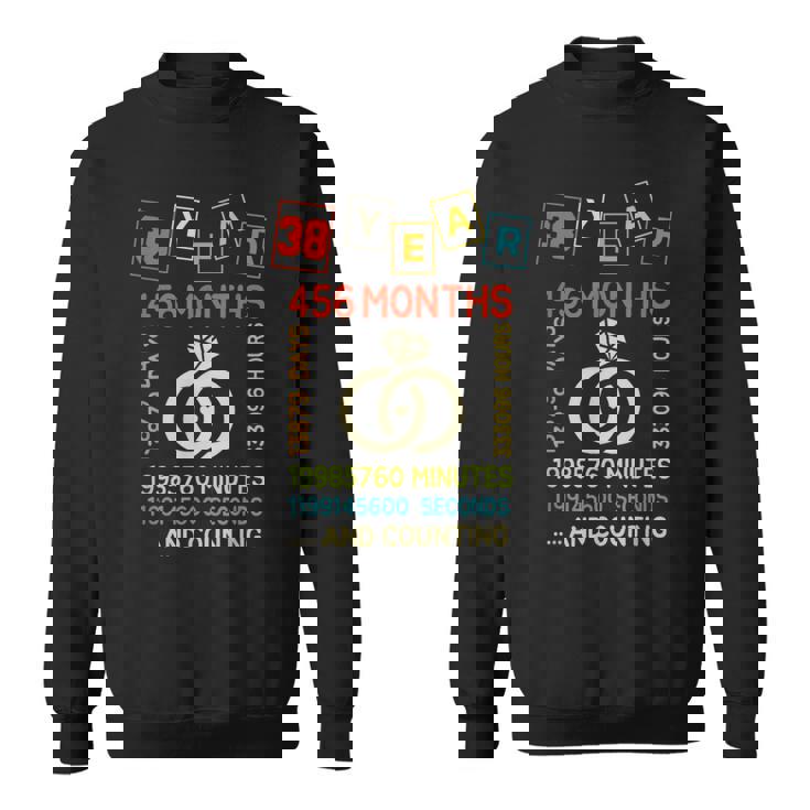 38 Years 456 Months 38Th Wedding Anniversary Couples Parents Men's T ...