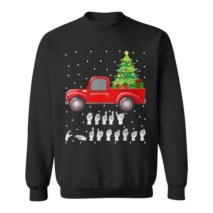 ASL Christmas American Sign Language Deaf Santa Sweatshirt - Monsterry AU