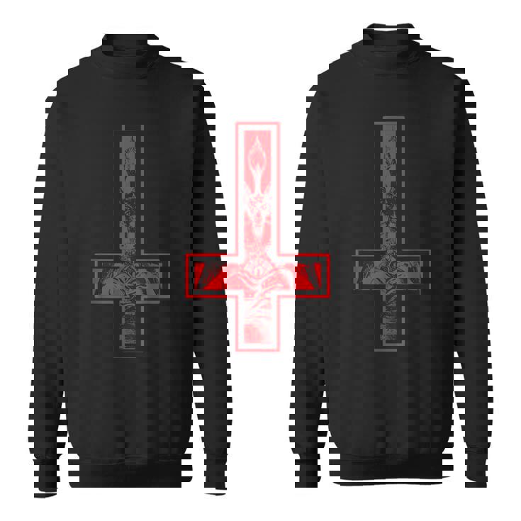 Baphomet Inverted Cross Occult Satanism Hail Satan Sweatshirt ...