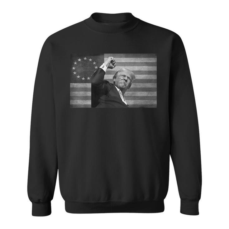 Donald Trump Assassination Attempt Us Flag Sweatshirt | Mazezy