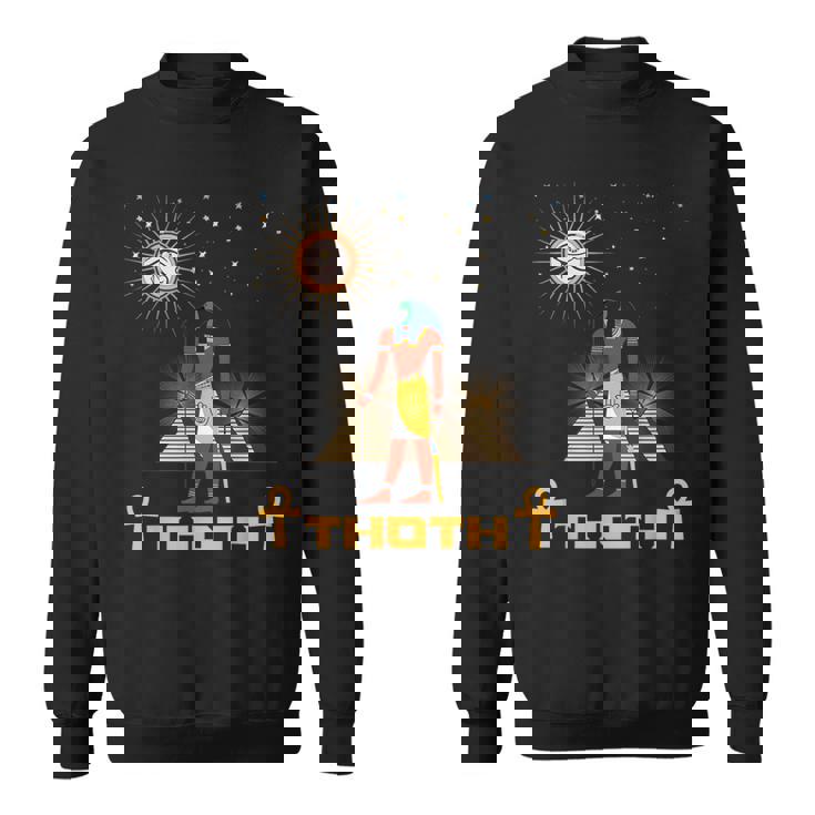 Egyptian God Thoth Ancient Egyptian Pyramids Ankh Symbol Sweatshirt ...