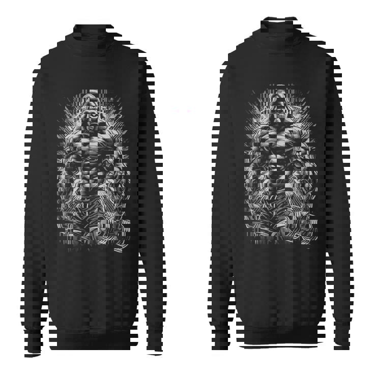 Gorilla Monkey Gym Wear Bodybuilding Workout Motivation Sweatshirt | Mazezy