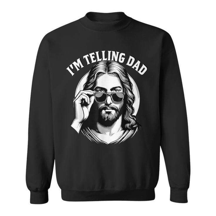 I'm Telling Dad Jesus Lovers Men's T-shirt Back Print | Mazezy