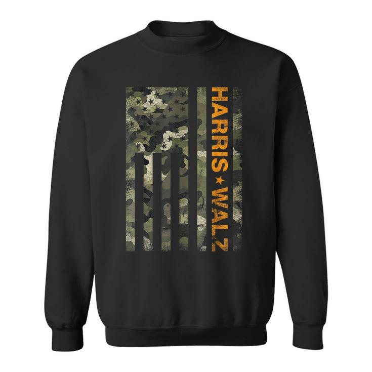 Kamala Harris 2024 President Usa Camouflage Dudes Walz Waltz Sweatshirt ...