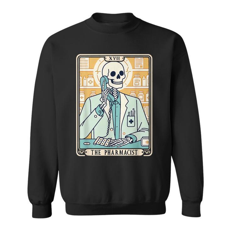The Pharmacist Pharmacy Tech Tarot Card Skeleton Pharmd Sweatshirt | Mazezy