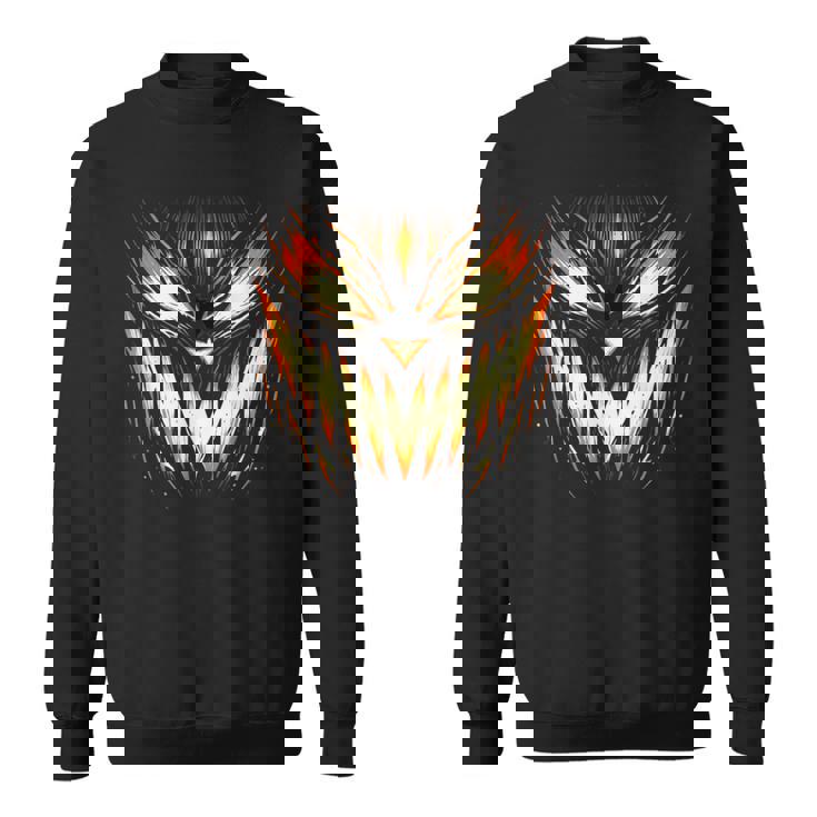 Scary Jack O Lantern Face Carved Pumpkin Halloween Costume Sweatshirt ...