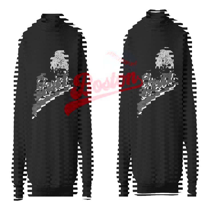 Vintage Boston Skyline Retro Gameday Baseball Men's T-shirt Back Print | Mazezy