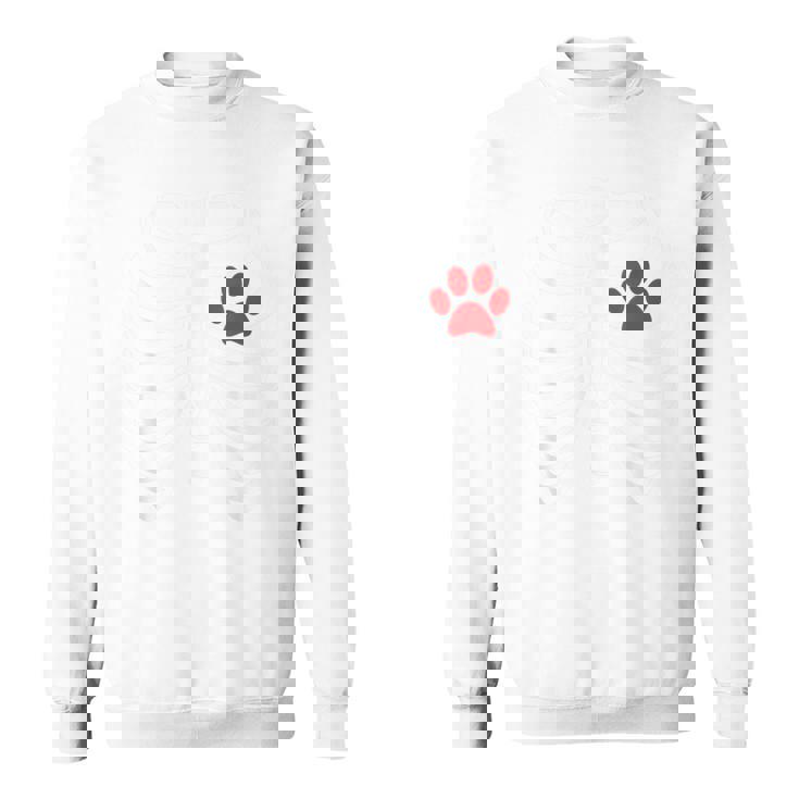 Xray Halloween Costume Rib Cage Skeleton Dog Cat Paw Sweatshirt - Monsterry