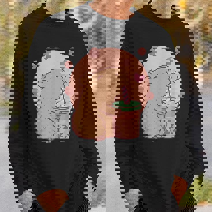 Capybara Bubble Tea Capyboba Boba Milk Tea Lovely Animal Sweatshirt ...