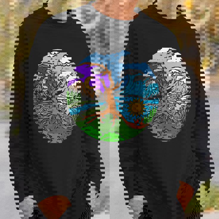 Dual Planet Earth Yin Yang Dualism Contrary Nature Forces Sweatshirt ...