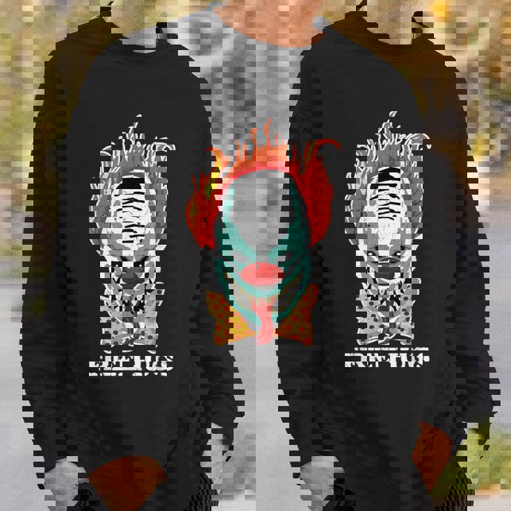 Free Hugs Evil Scary Vintage Clown Halloween Costume Sweatshirt - Monsterry