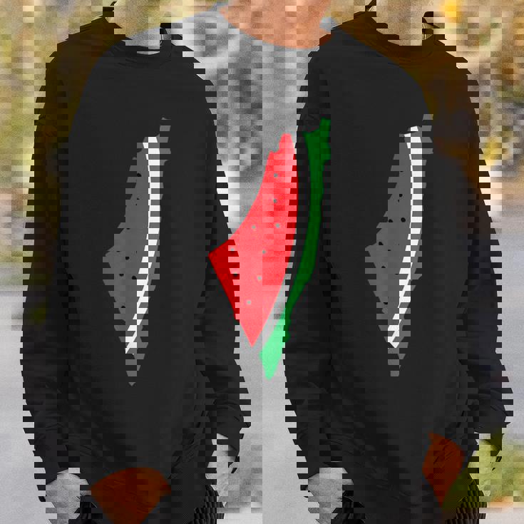 Free Palestine Support Gaza Watermelon Flag Sweatshirt - Monsterry