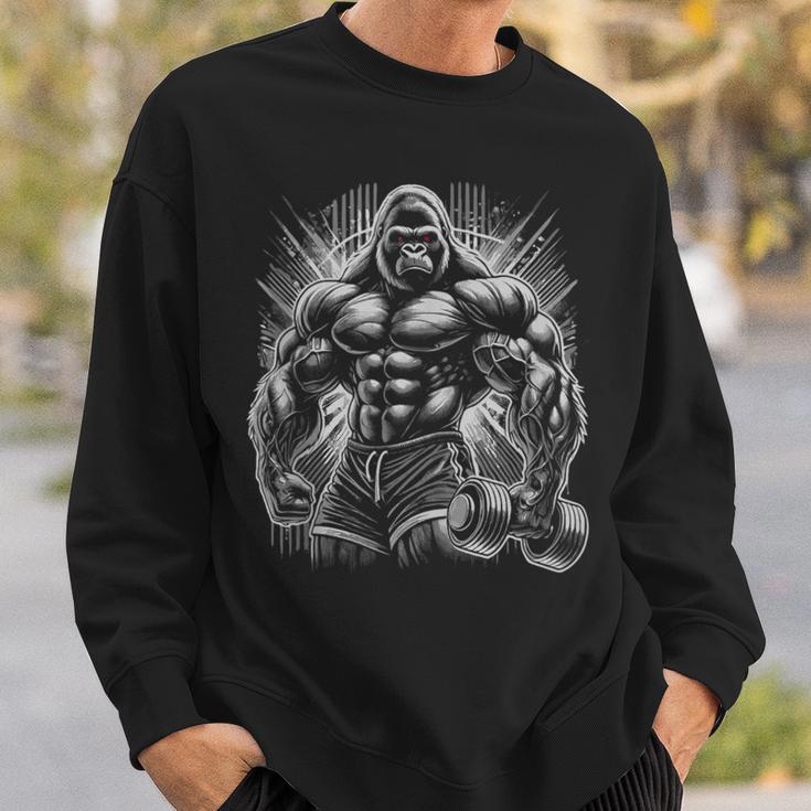 Gorilla Monkey Gym Wear Bodybuilding Workout Motivation Sweatshirt | Mazezy
