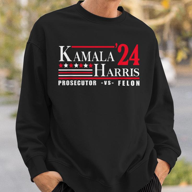 Kamala Harris 24 Prosecutor Vs Felon Madam President Sweatshirt - Monsterry