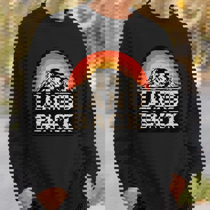 Land Back Retro Decolonization Native American Indigenous Sweatshirt ...