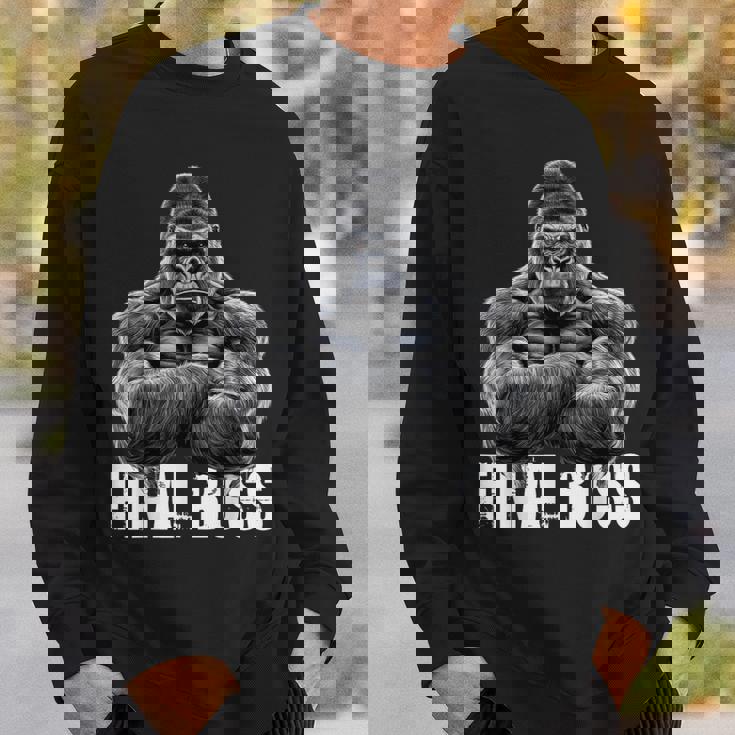 Lift Like A Final Boss Gorilla Bodybuilding Workout Rat Gym Sweatshirt ...