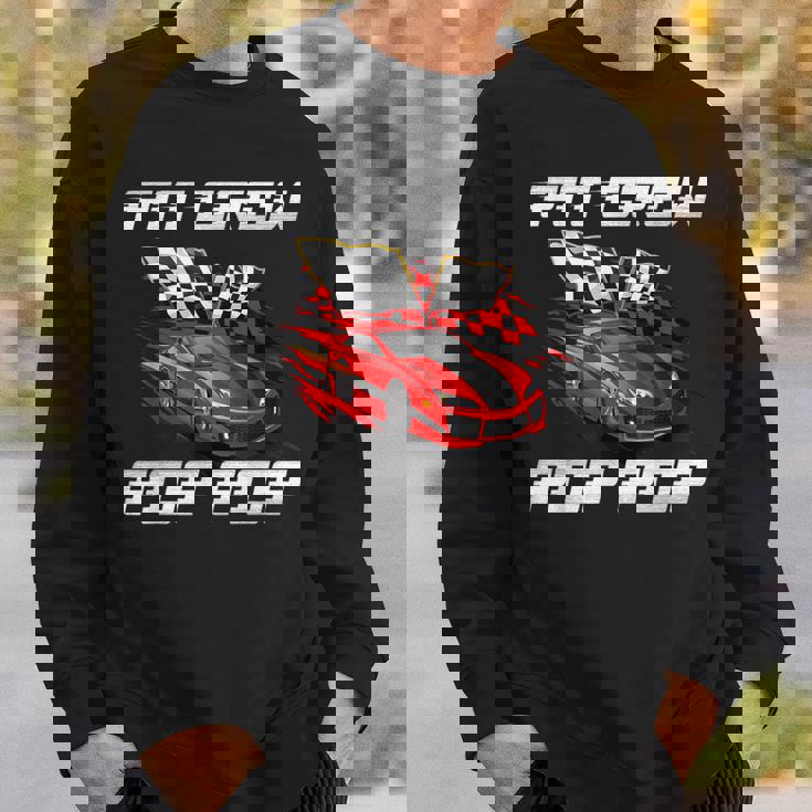 Pit Crew Pop Pop Race Car Birthday Racing Car Family Sweatshirt ...