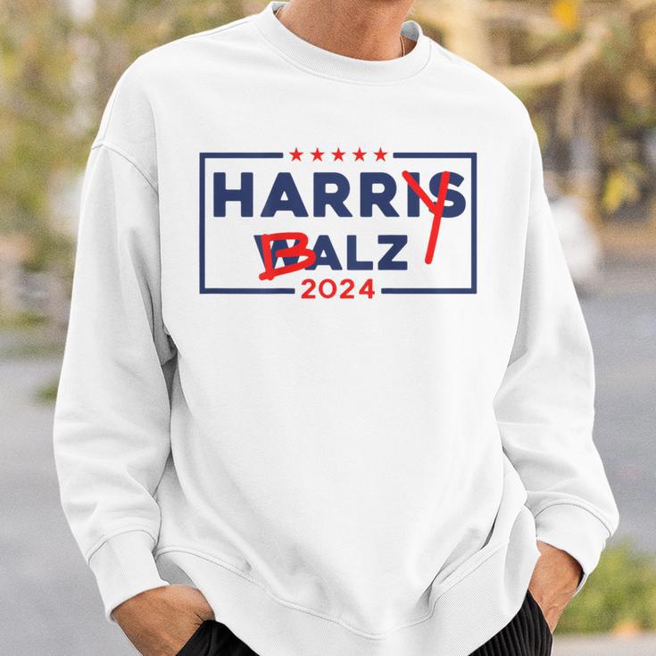 Harris Walz 24 Harry Balz 2024 Meme Democratic On Back Sweatshirt ...
