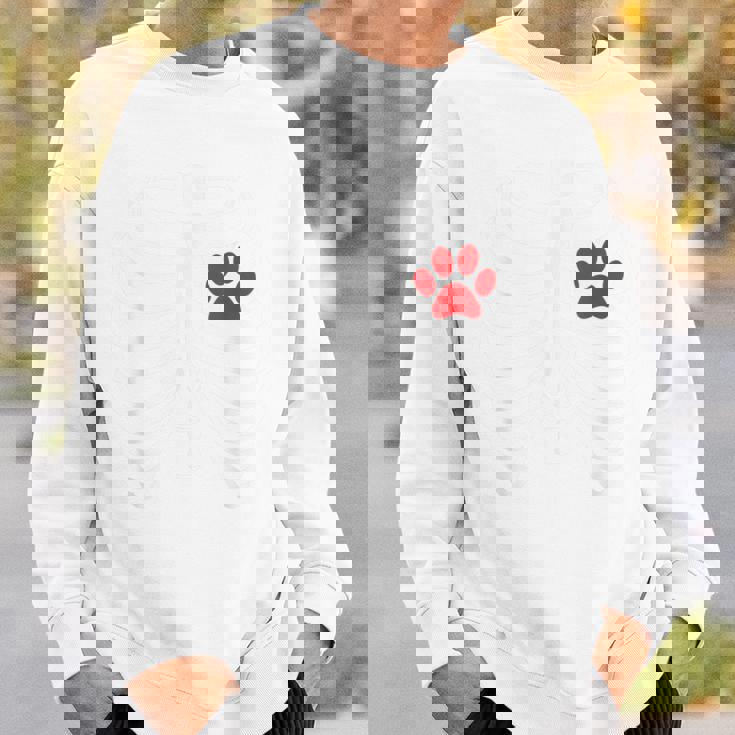 Xray Halloween Costume Rib Cage Skeleton Dog Cat Paw Sweatshirt - Monsterry