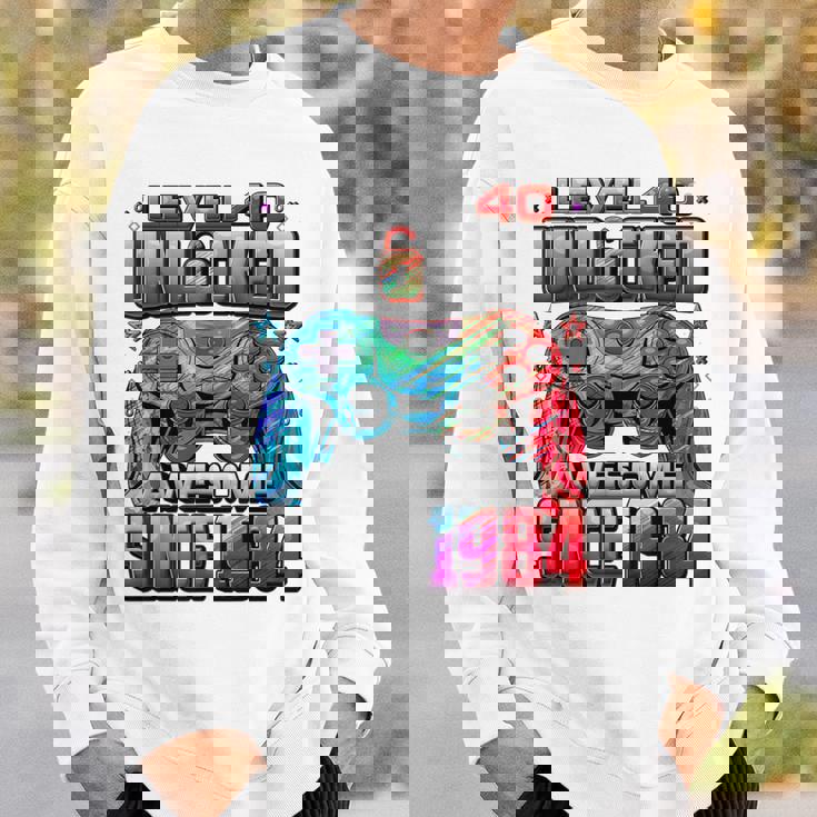 Level 40 Unlocked Awesome Since 1984 40Th Birthday Gaming Sweatshirt ...