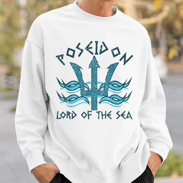Poseidon Trident Lord Of The Sea Distressed Greek Gods Sweatshirt ...