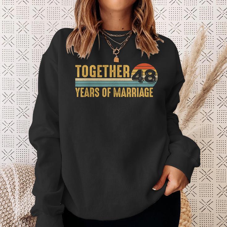 48Th Wedding Anniversary Parents Couple 48 Years Marriage Sweatshirt ...
