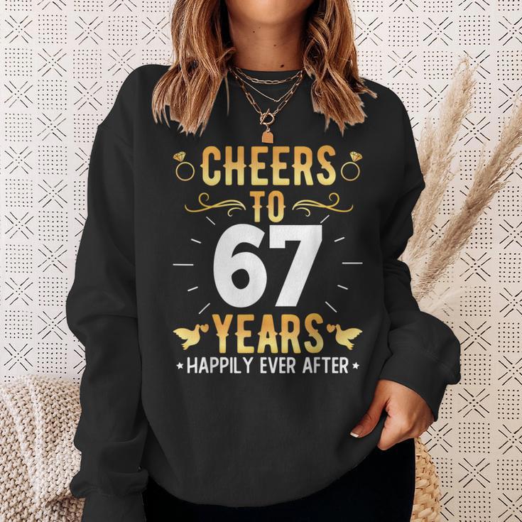 Cheers To 67 Years Married Couples 67Th Wedding Anniversary Sweatshirt ...