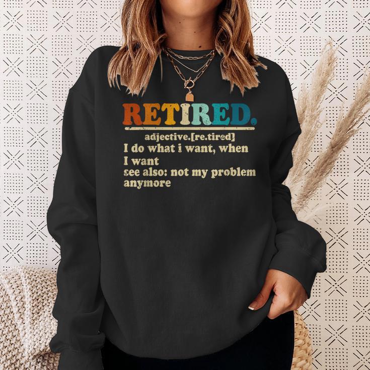 Retired Definition Vintage Hilarious Retirement Saying Sweatshirt ...