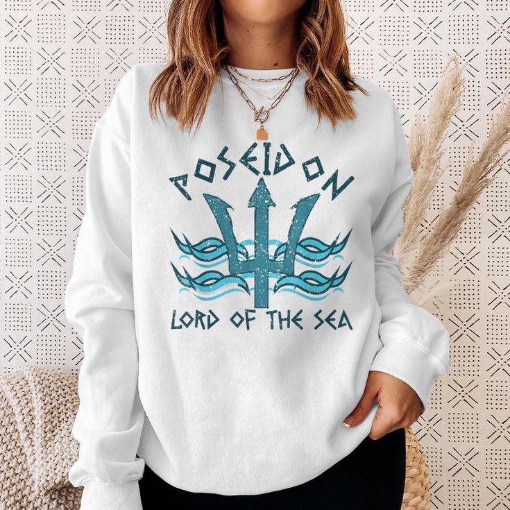 Poseidon Trident Lord Of The Sea Distressed Greek Gods Sweatshirt ...