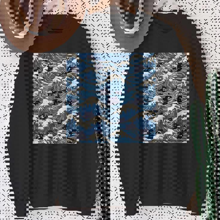 Blue Wave Cat Ladies For Kamala Harris President 2024 Sweatshirt ...