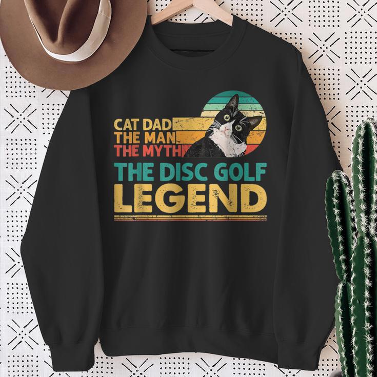 Disc Golf Player Cat Dad Man Myth Legend For Family Sweatshirt - Monsterry