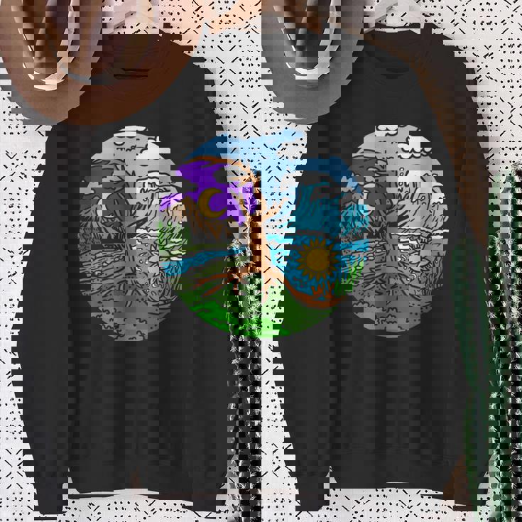 Dual Planet Earth Yin Yang Dualism Contrary Nature Forces Sweatshirt ...