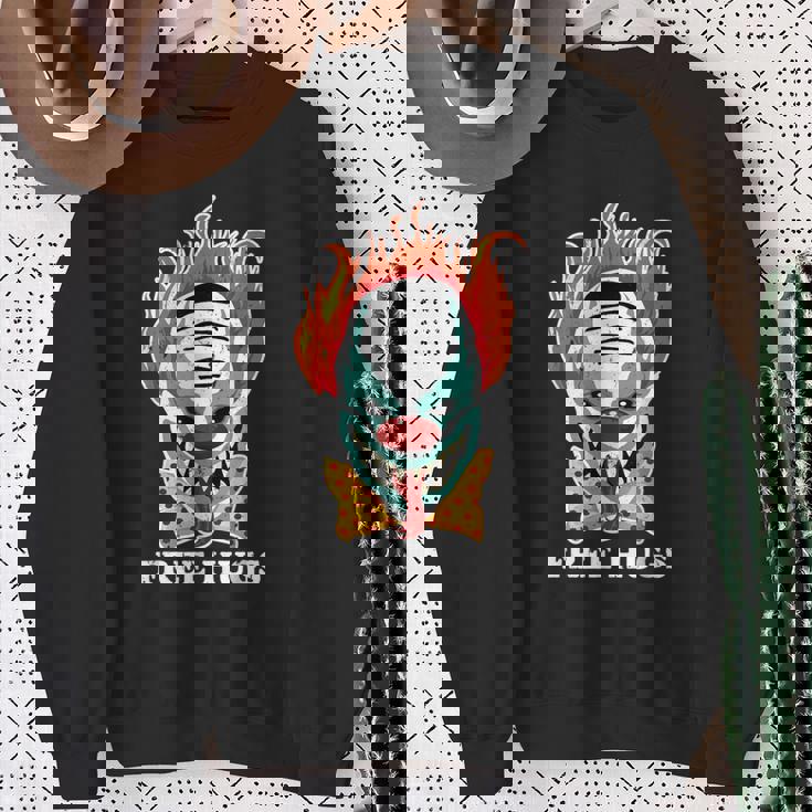 Free Hugs Evil Scary Vintage Clown Halloween Costume Sweatshirt - Monsterry