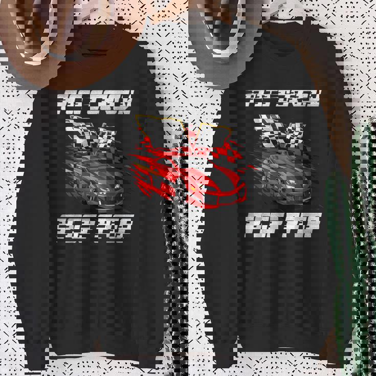 Pit Crew Pop Pop Race Car Birthday Racing Car Family Sweatshirt ...