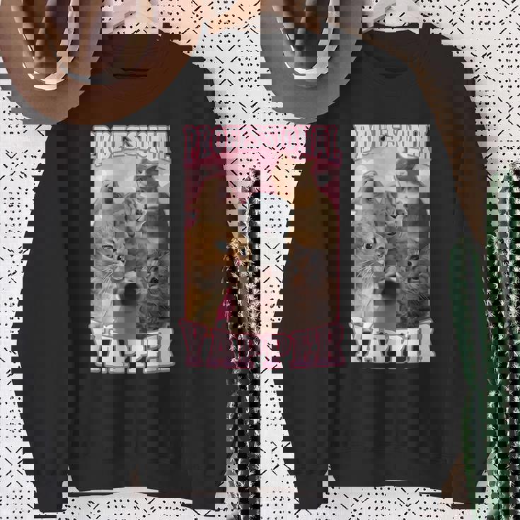 Professional Yapper Cat Meme Goofy Ahh Ironic Cat Sweatshirt - Thegiftio