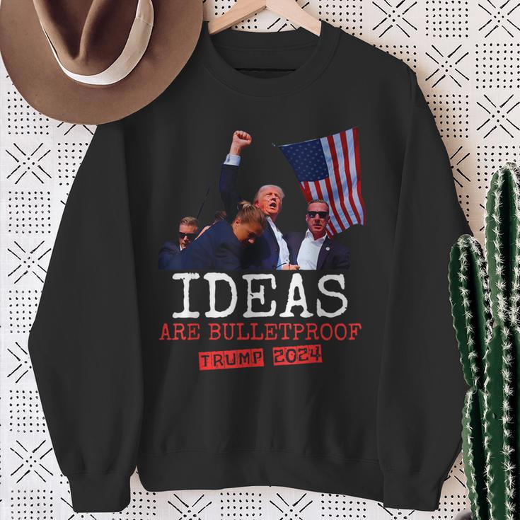 Trump 2024 Ideas Are Bulletproof Trump 2024 Sweatshirt - Monsterry