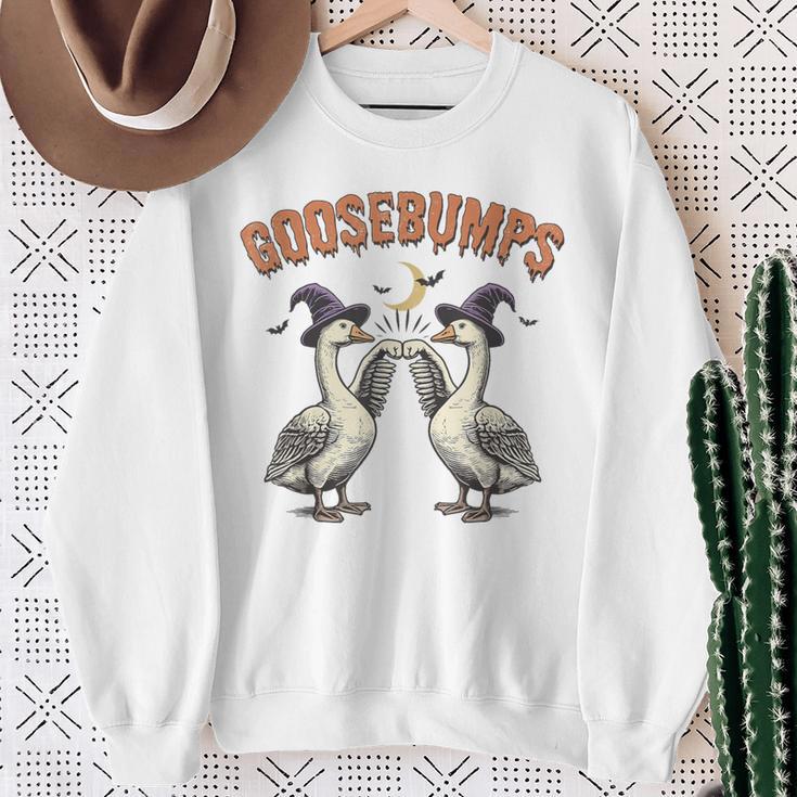 Goose Bumps Goosebumps Geese Fist Bump Pun Sweatshirt - Monsterry