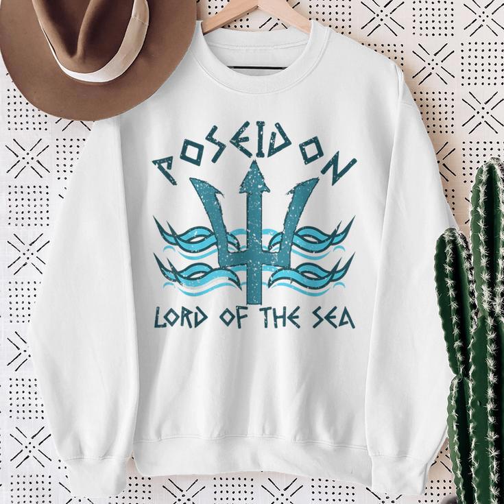 Poseidon Trident Lord Of The Sea Distressed Greek Gods Sweatshirt ...