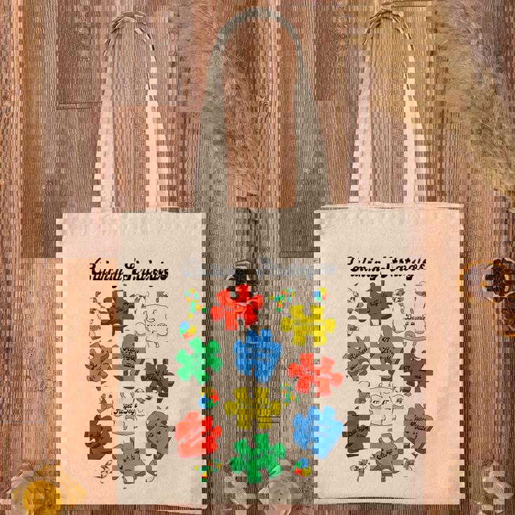 Calming Strategies Puzzle Autism Coping Skill Sped Teacher Tote Bag ...