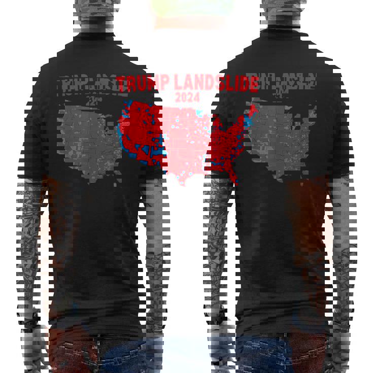 2024 Electoral Map Trump Landslide Red Election Map Men's T-shirt Back ...