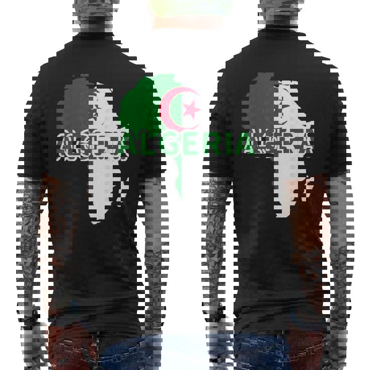 Algeria Algerian Pride Flag Map Africa Print Men's T-shirt Back Print ...